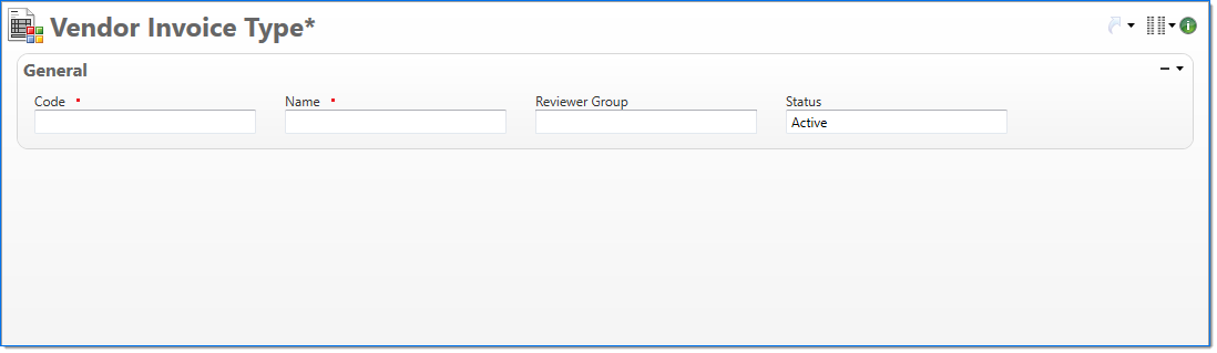 Vendor Invoice Type